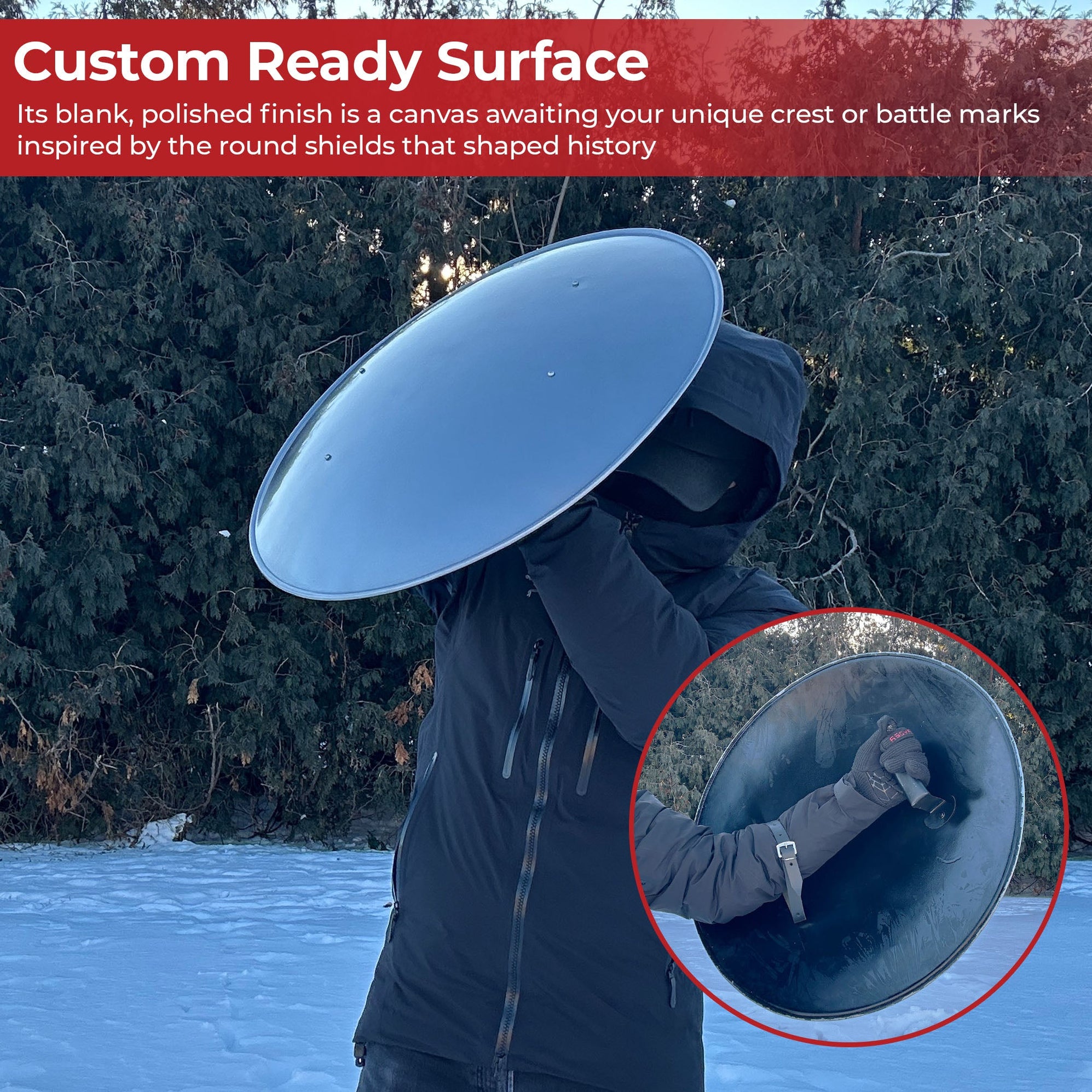 The Conquistador Blank Carbon Steel Round Shield — Medieval Depot