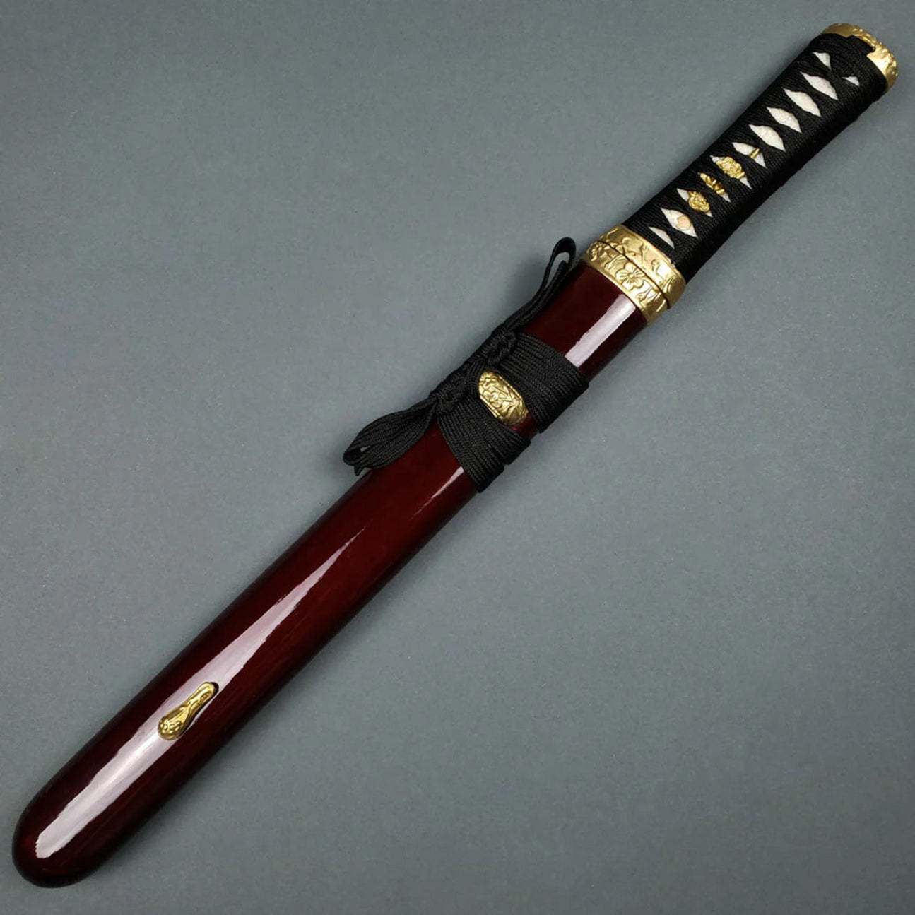 Timeless Elegance Traditional Japanese Tanto in Burgundy — Medieval Depot