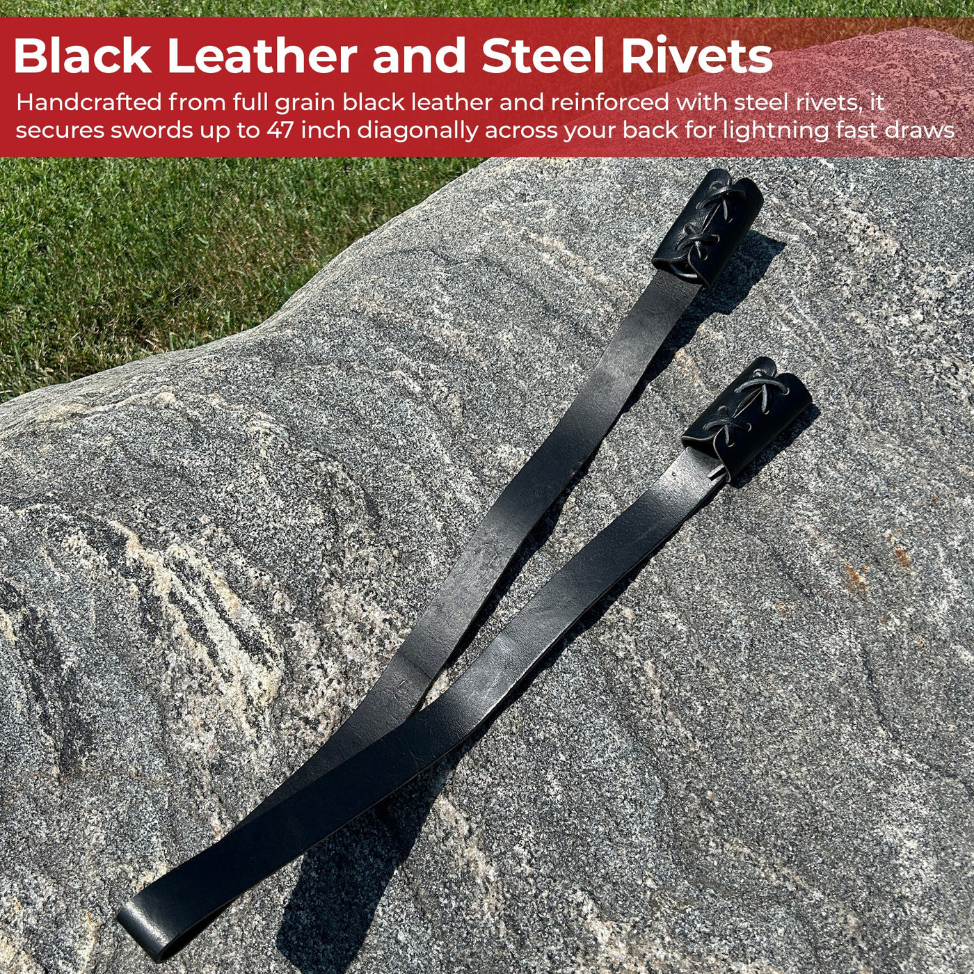 Universal Leather Adjustable Back Sling Sword Holder Baldric — Medieval ...