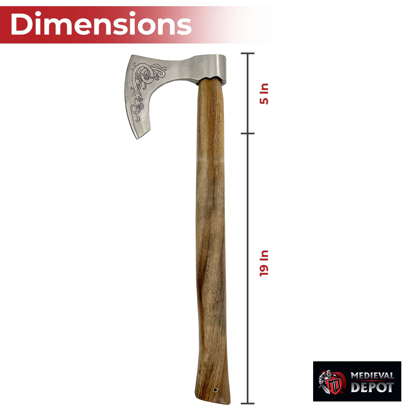 Warrior Shield Maiden Norse Viking Battle Axe | Plain Handle — Medieval ...