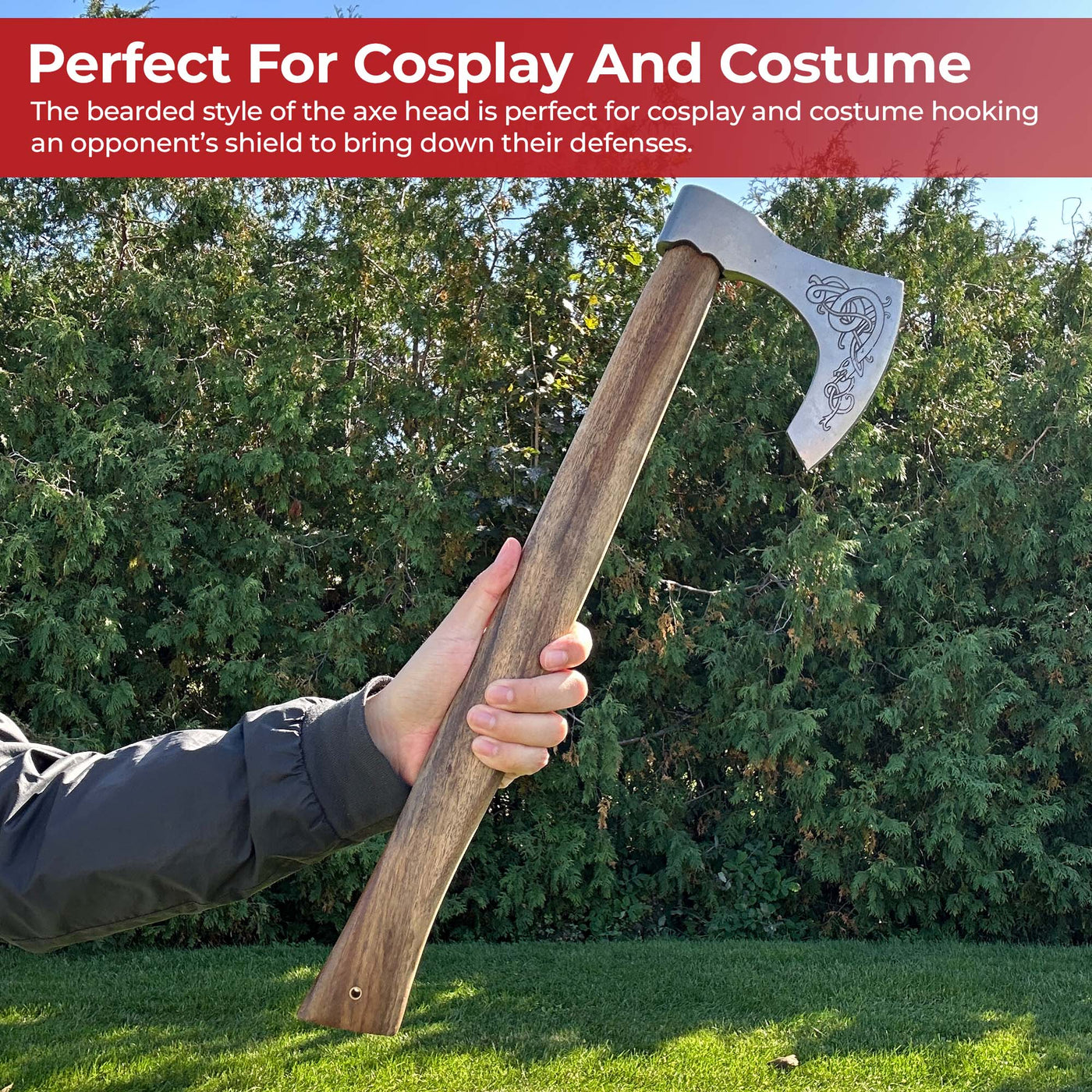 Warrior Shield Maiden Norse Viking Battle Axe | Plain Handle — Medieval ...