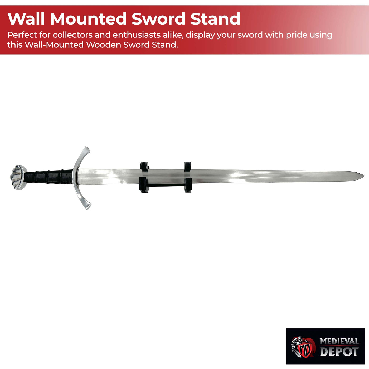 Wall-Mounted Wooden Sword Stand — Medieval Depot