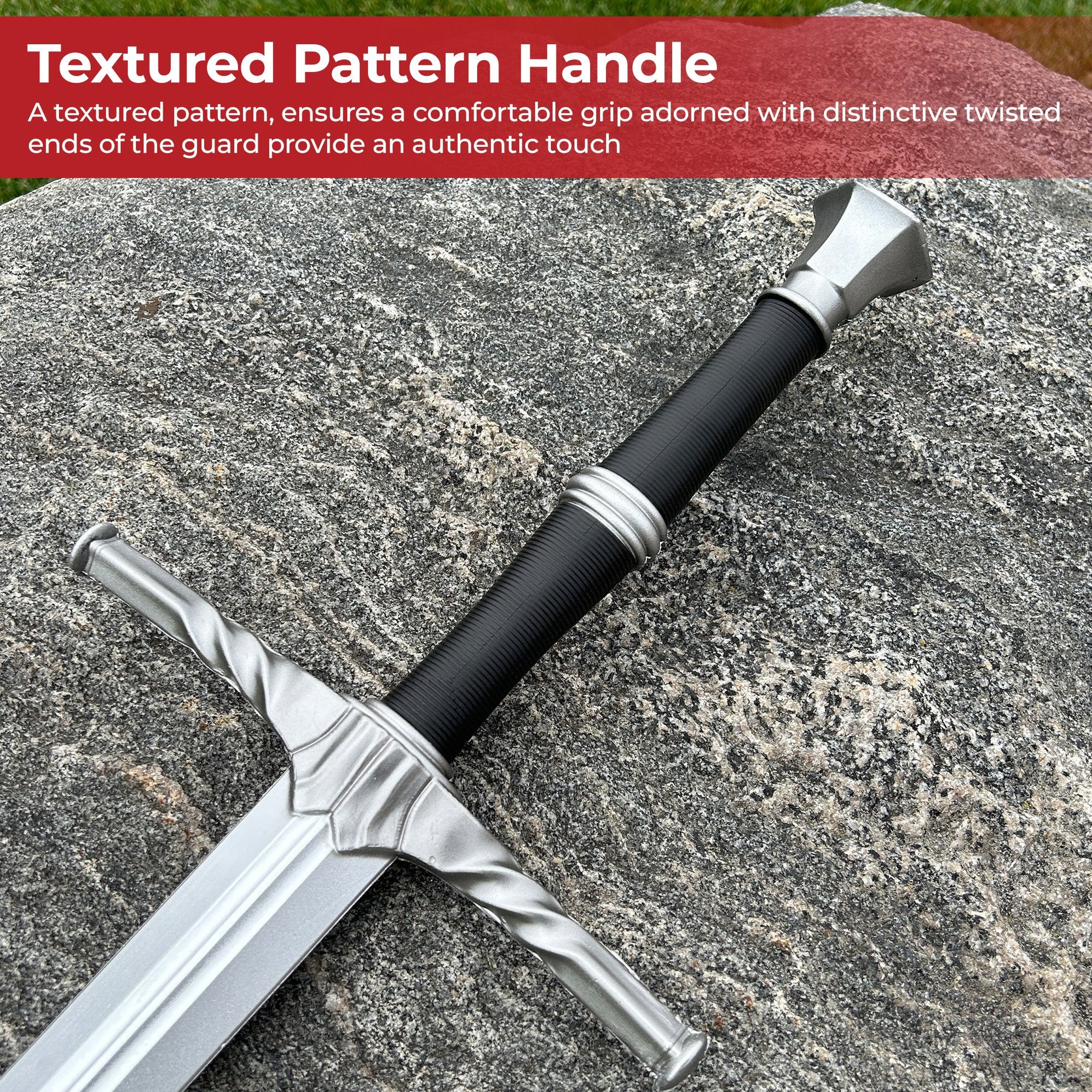 Witcher Geralt Steel Sword with Twisted Guard Foam Version — Medieval Depot