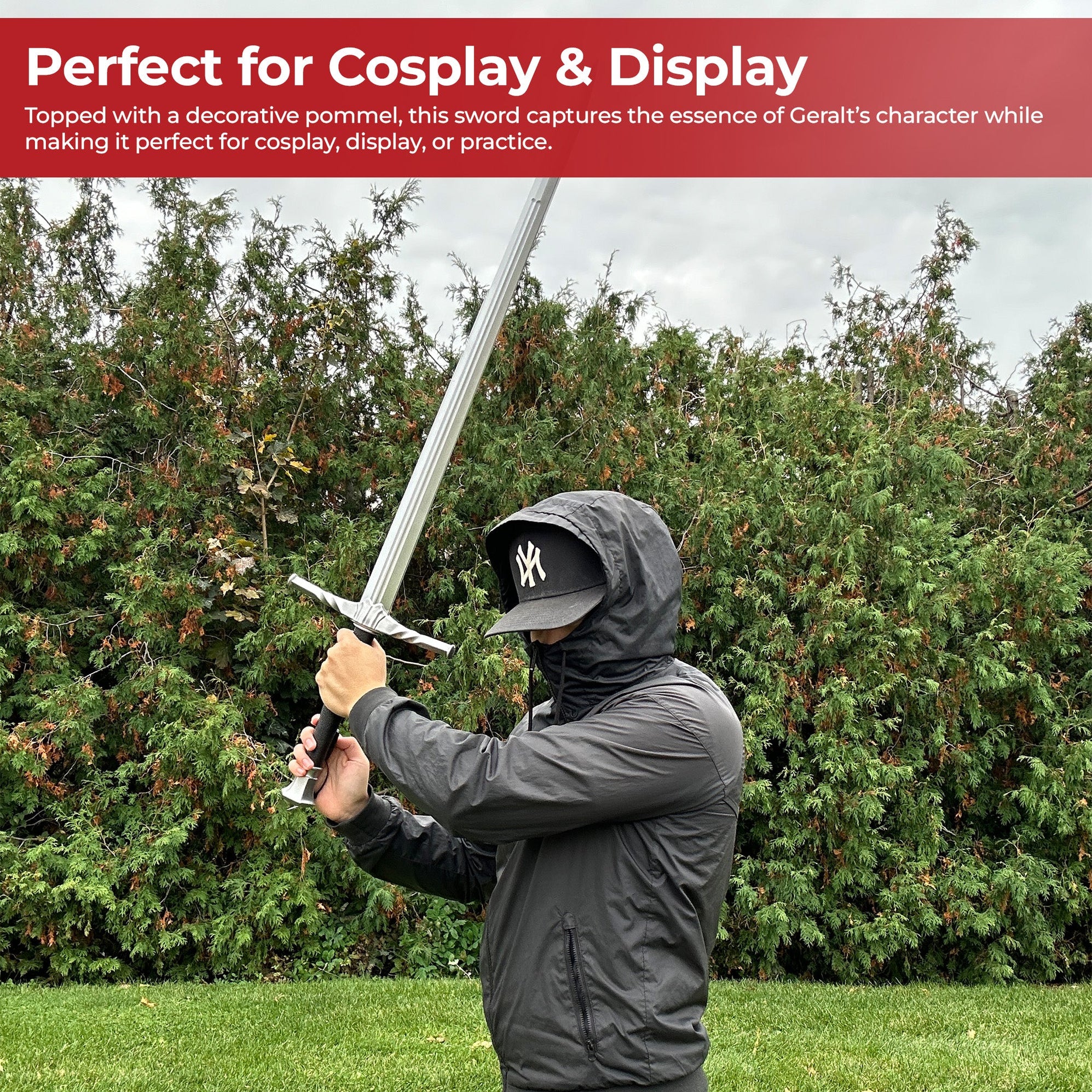 Witcher Geralt Steel Sword with Twisted Guard Foam Version — Medieval Depot