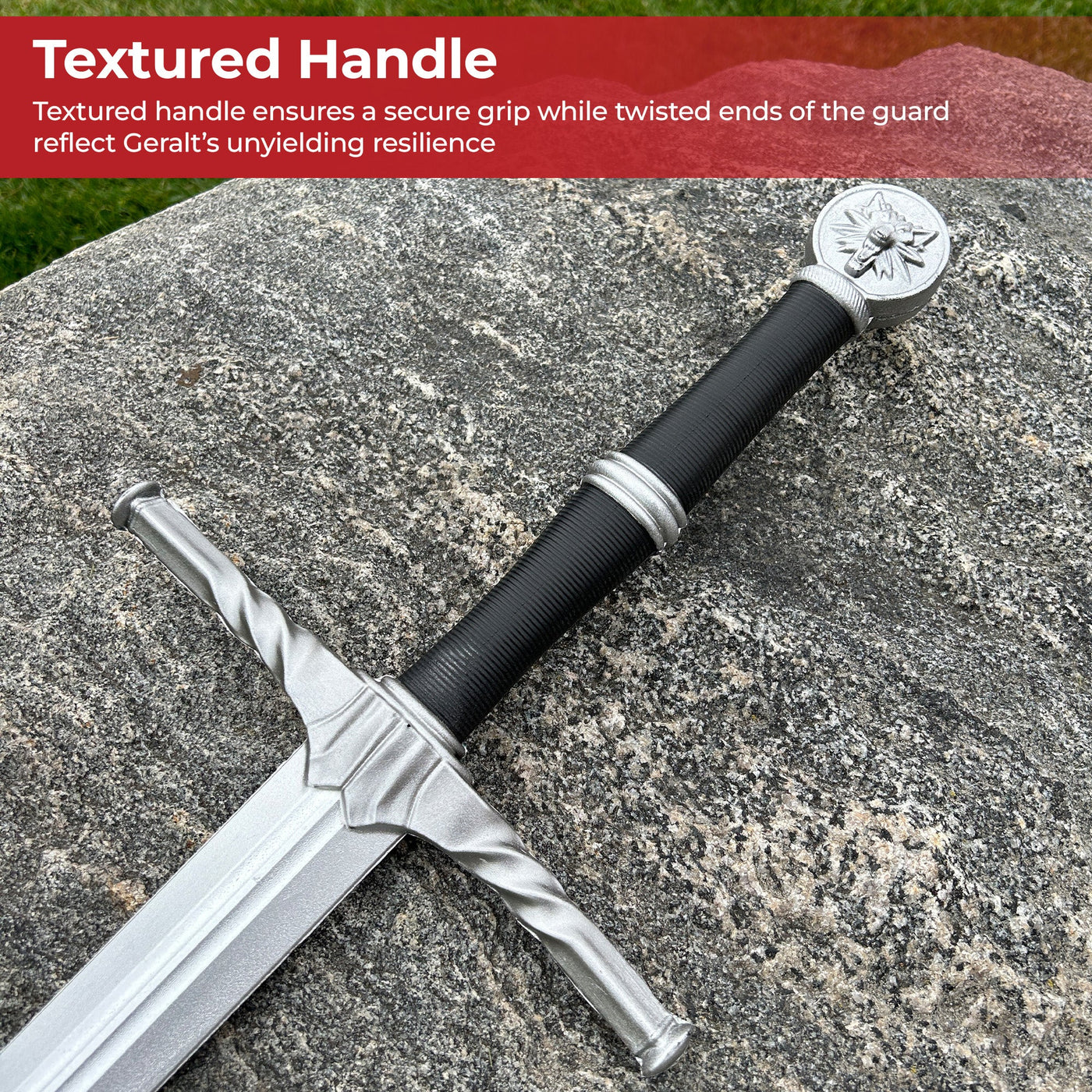 Witcher Geralt Wolf Head Steel Sword Foam Version — Medieval Depot