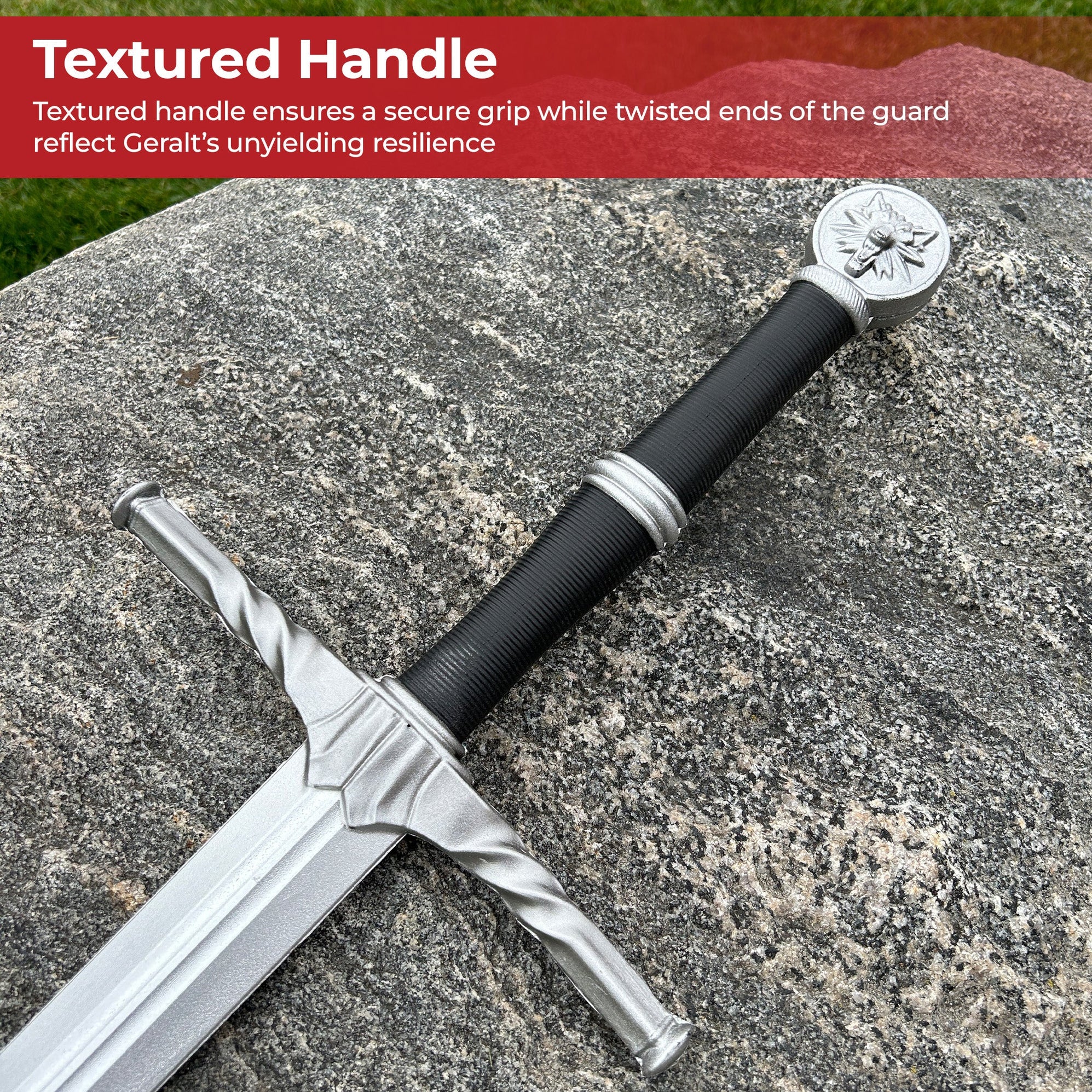 Witcher Geralt Wolf Head Steel Sword Foam Version — Medieval Depot