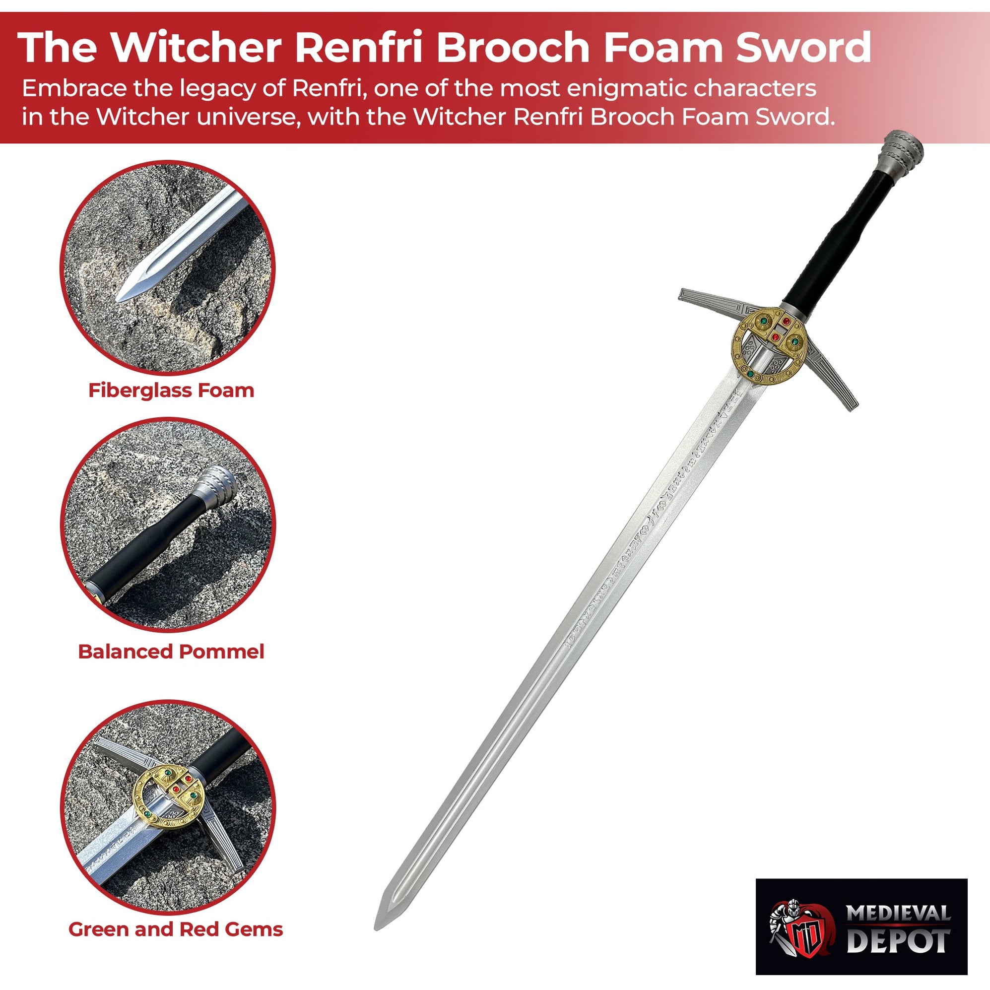 Witcher Renfri Brooch Foam Sword — Medieval Depot