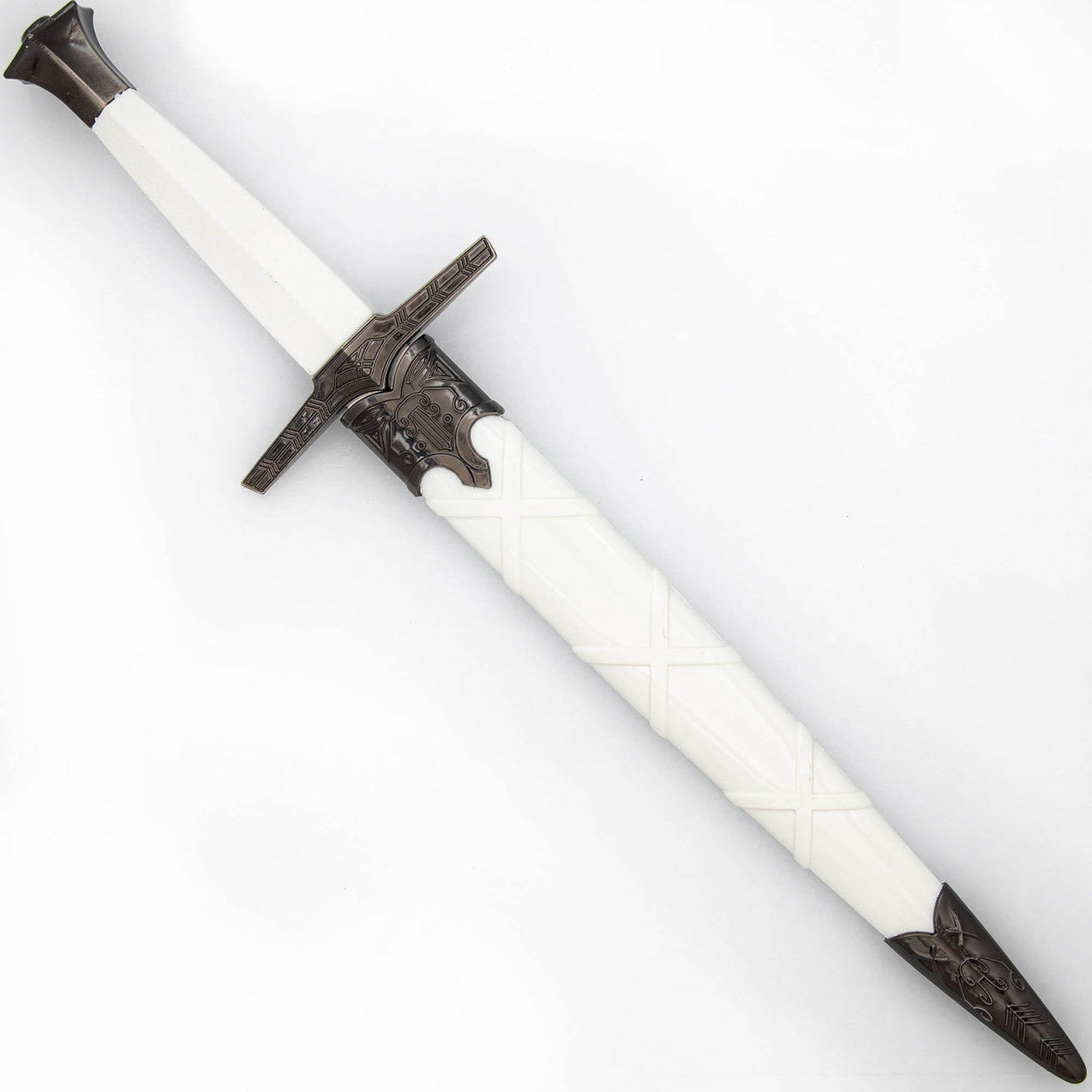 Enchanting Ivory Exquisite White Hexagon Handle Dagger with Metal Fitt ...