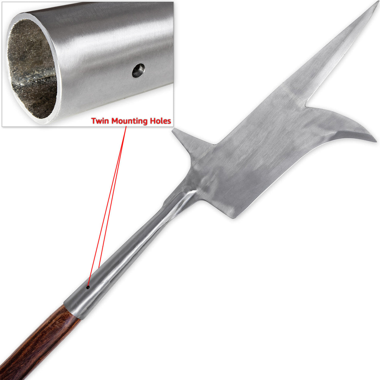 Farm to Battlefield Medieval Bill Spearhead with Back Spike and Hook ...