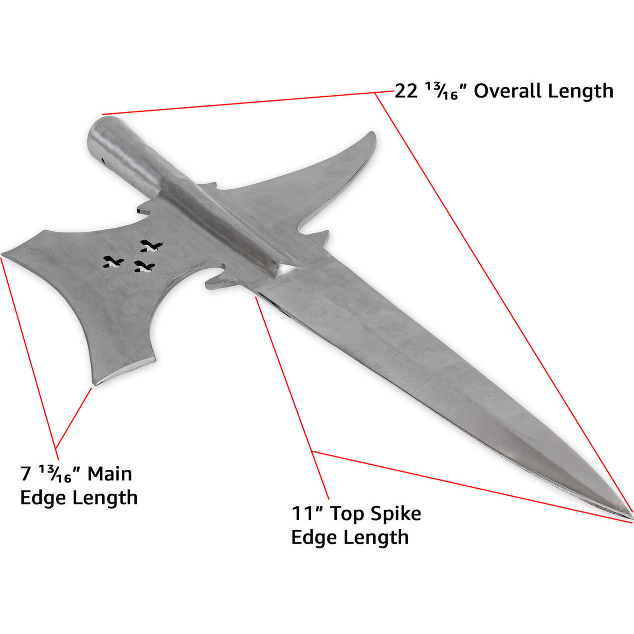 Functional Templar Knight Triple Edge Medieval Halberd Spearhead ...