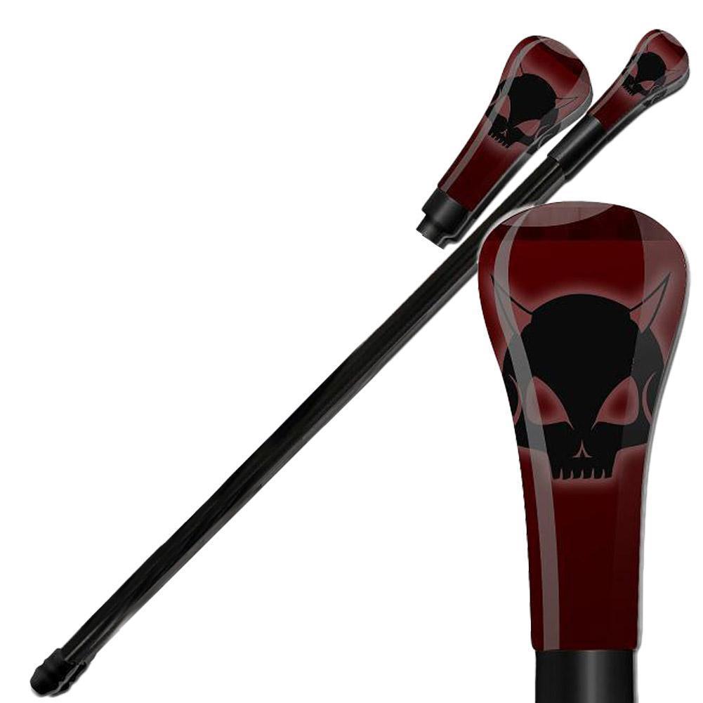 Devil's Skull Elegant Red Walking Cane — Medieval Depot