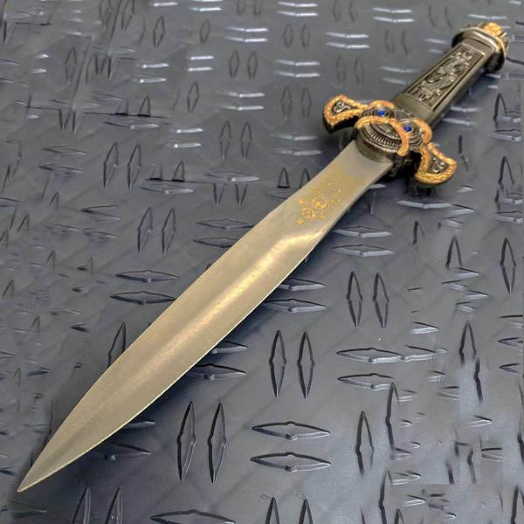 Imperial Elegance Ornate Roman Dagger with Blue Gem Accents — Medieval ...