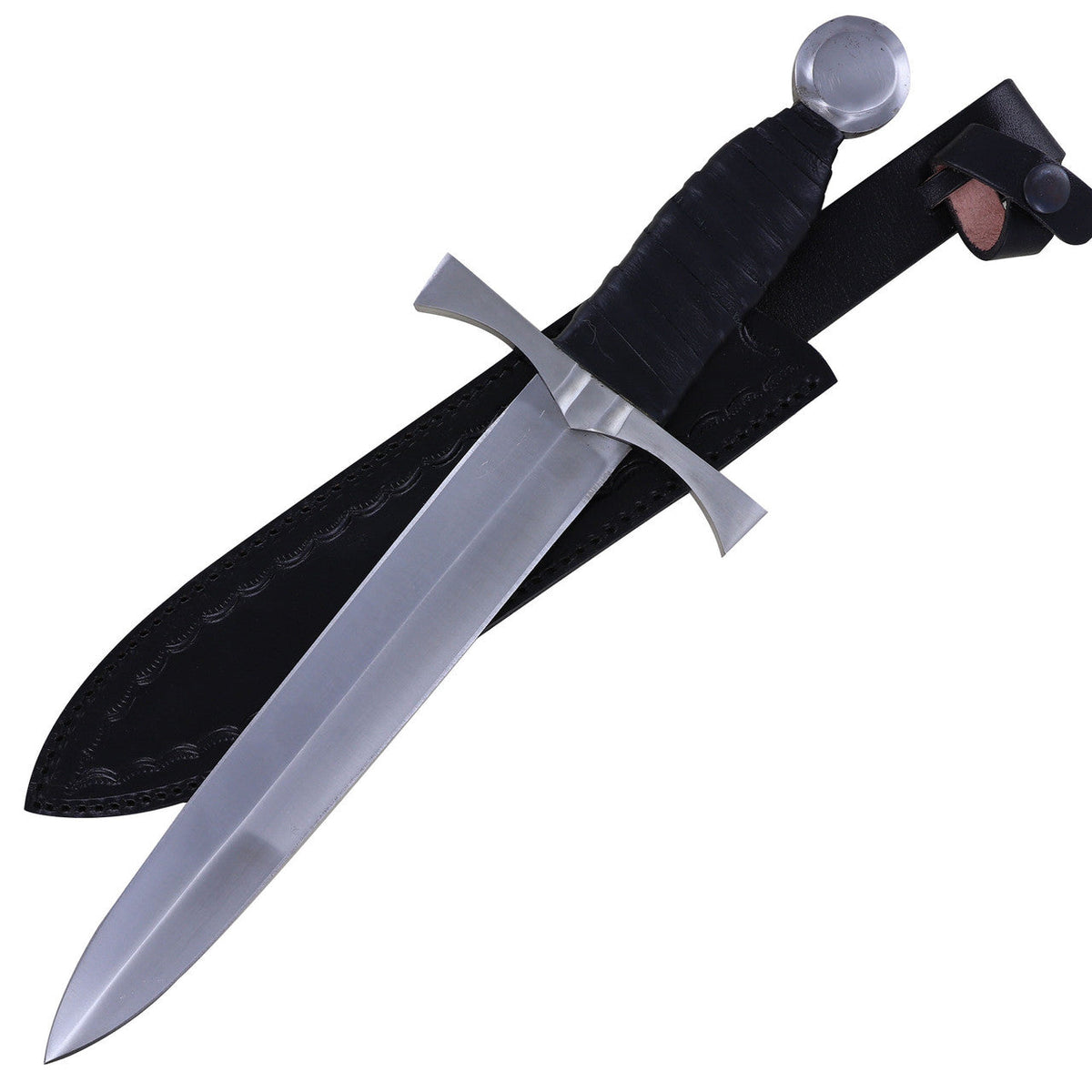 King of the Archers Full Tang Arming Dagger with Black Leather Handle ...