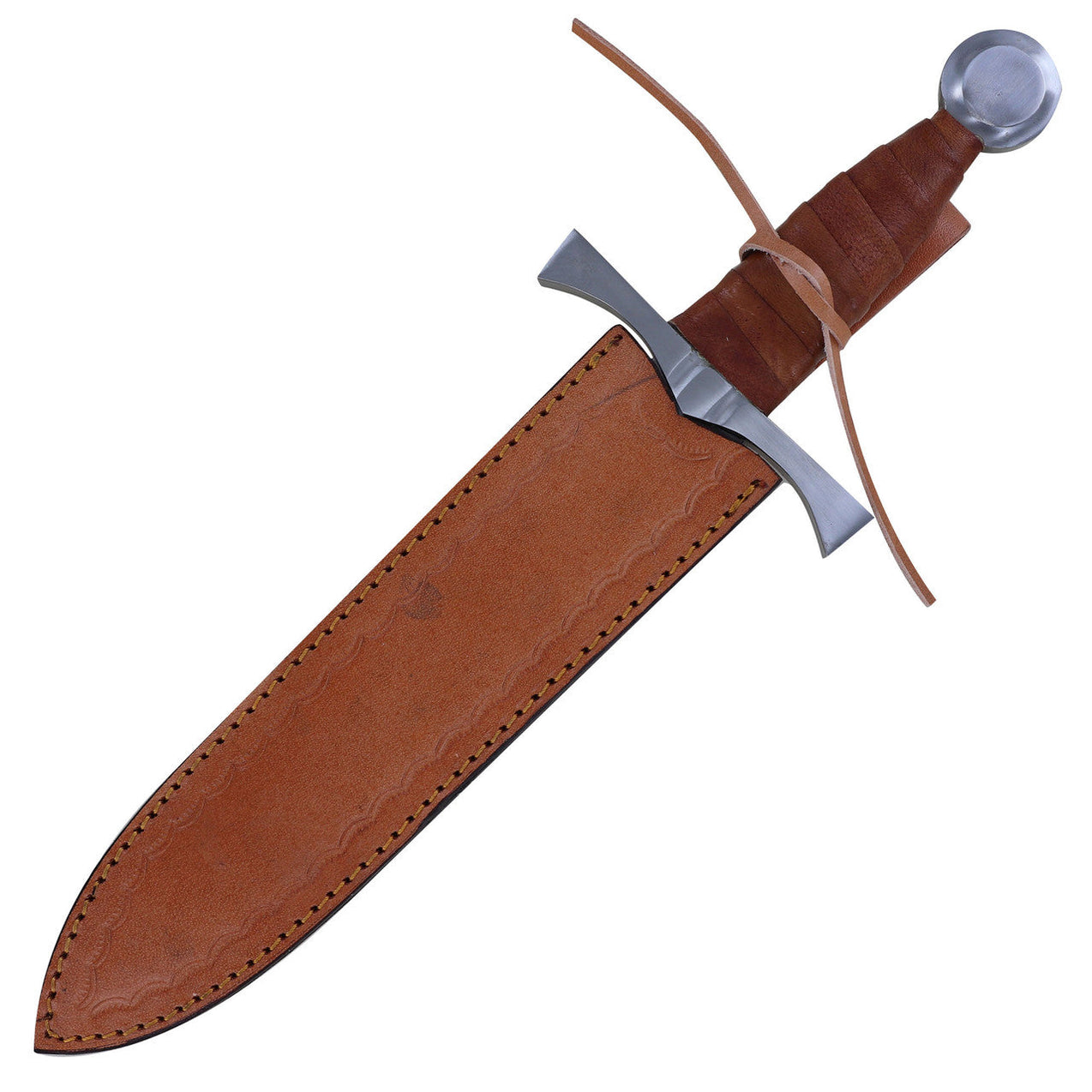 King of the Archers Full Tang Arming Dagger with Brown Leather Handle ...