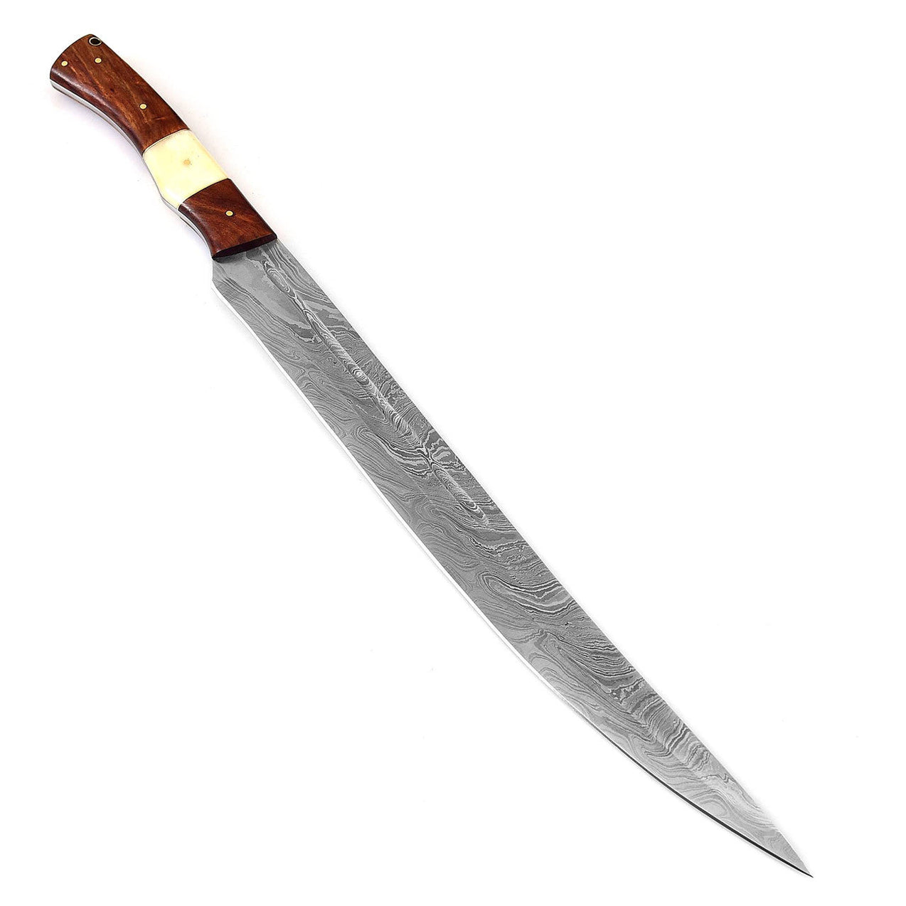 Damascus Steel Full Tang Germanic Style Single-Edged Long Sword ...