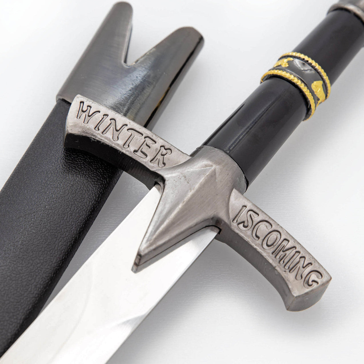 Shadow Embrace Winter Is Coming Engraved Black Dagger with Metal Fitti ...
