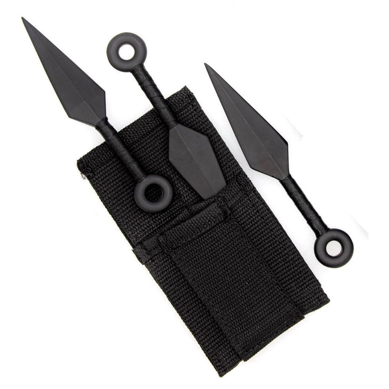 Shadow Strike Trio Black-Wrapped Mini Kunai Throwing Knives Set with B ...