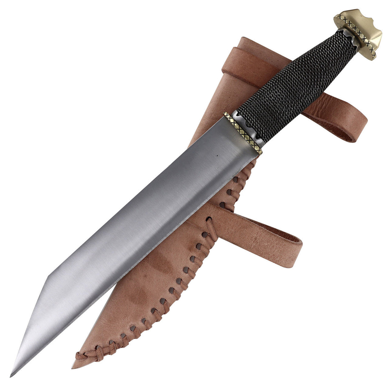 Viking Valor Handcrafted Stainless Steel Seax Knife with Wire-Wrapped ...
