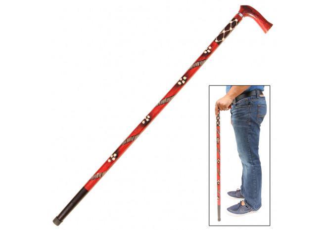 Handcrafted Eucalyptus Tribal Wars Walking Cane — Medieval Depot